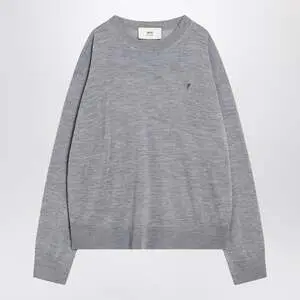 AMI Paris Wool And Silk Sweater - Gray