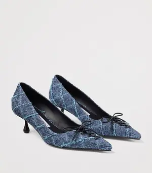 JIMMY CHOO Scarlett 50 Denim Tweed Pumps