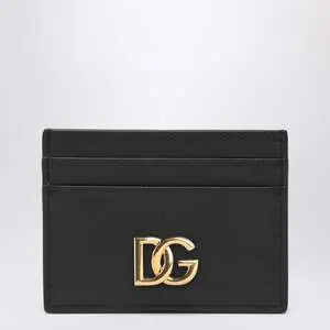 Dolce & Gabbana Leather Card Holder With Dg Logo - Black