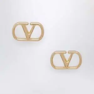 Valentino Garavani Vlogo Signature Earrings In Gold-tone Metal - Silver