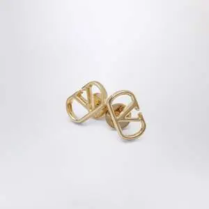 Valentino Garavani Vlogo Signature Earrings In Gold-tone Metal - Silver