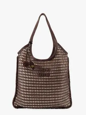Miu Miu Crochet Mesh Shopping Bag With Tone-on-tone Logo - Multicolor
