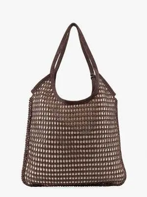 Miu Miu Crochet Mesh Shopping Bag With Tone-on-tone Logo - Multicolor