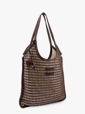 Miu Miu Crochet Mesh Shopping Bag With Tone-on-tone Logo - Multicolor