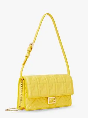 Fendi Leather Wallet On Chain Baguette Bag - Multicolor