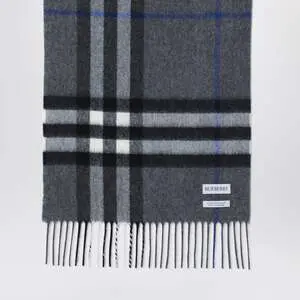 Burberry Check Cashmere Scarf In Marlborough Grey