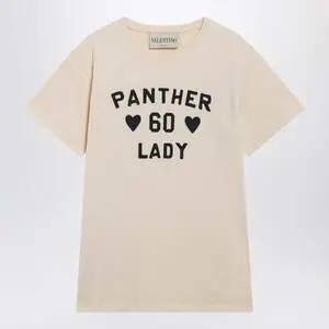 Valentino Garavani Panther Lady Cotton Jersey T-shirt - Cream