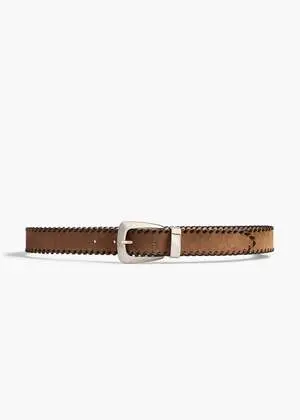 Khaite Benny Belt With Whipstitch And Silver Hardware