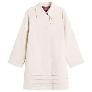 DAMSON MADDER Mercedes Bow Reversible Trench Coat - Red/ecru