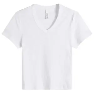 SKIMS Worn In Jersey Baby V Neck T-shirt - Snow