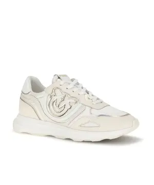 Pinko Round Toe Lace-up Sneakers - White