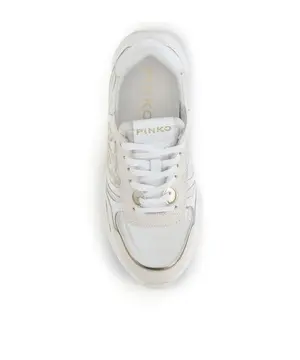 Pinko Round Toe Lace-up Sneakers - White