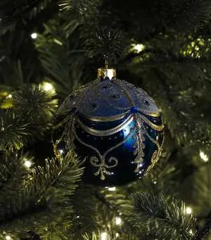 Harrods Glitter Patterned Bauble