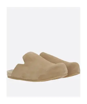Prada Logo-embossed Round-toe Slippers