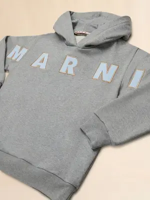 Marni Cotton Hoodie With Embroidered Patches
