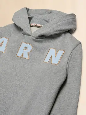 Marni Cotton Hoodie With Embroidered Patches