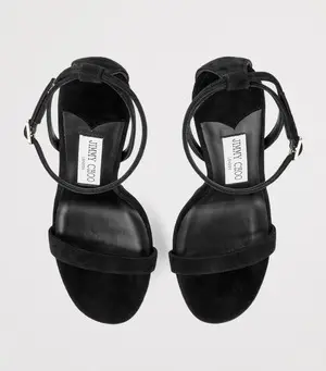 JIMMY CHOO Mozapf 120 Suede Heeled Sandals - Black