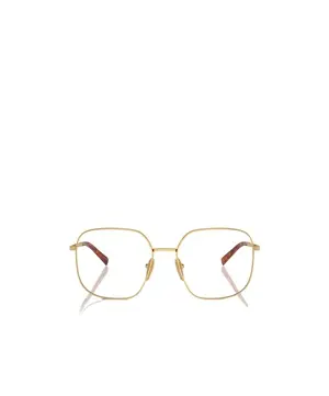 Prada Geometric Frame Glasses - Nude
