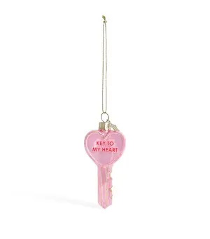 Harrods Key To My Heart Tree Decoration - Pink