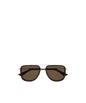 Bottega Veneta Aviator Frame Sunglasses - Brown