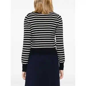 Ami Button Embellished Crewneck Knitted Jumper
