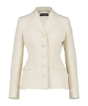 Dolce & Gabbana Dolce Gabbana Fitted Waist Jacket - White