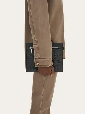 FERRAGAMO Logo Embossed Clutch Bag