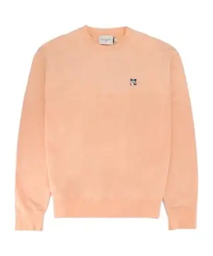 Maison Kitsuné Fox Head-embroidered Cotton Sweatshirt - Pink