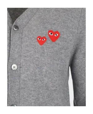 Play Comme Des Garcon Button Wool Cardigan