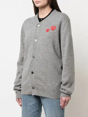 Play Comme Des Garcon Button Wool Cardigan