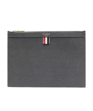Thom Browne Pebbled Tablet Clutch Bag - Dark Gray