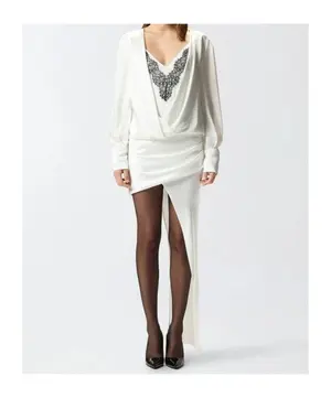 Pinko Lace-embellishment Mini Dress - White