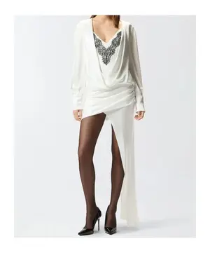 Pinko Lace-embellishment Mini Dress - White