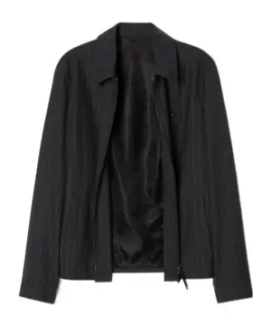 Burberry Pinstriped Harrington Jacket - Iron-gray