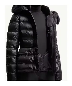Moncler Down Ski Jacket With Shearling Trim