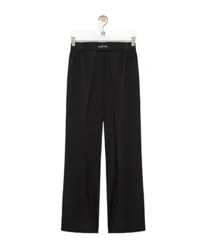 Loewe Elasticated Trousers In Wool - Black
