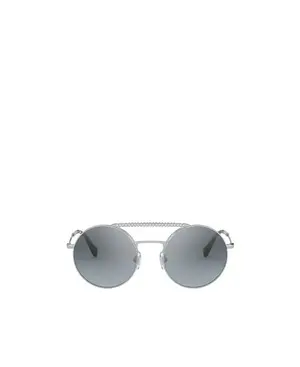 Miu Miu Round-frame Embellished Sunglasses - Gray
