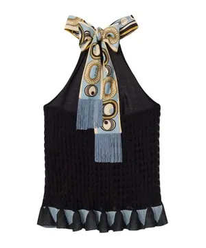 La DoubleJ Geometric Print Cape Top