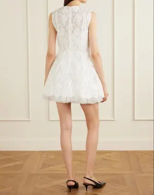 SHUSHU/TONG Lace Bow Neck Dress