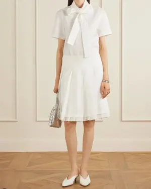 SHUSHU/TONG Pleated Midi Skirt