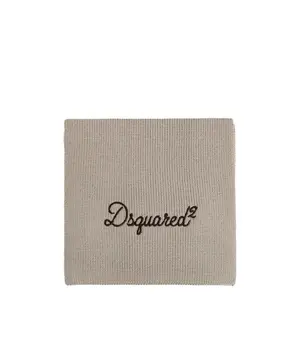 Dsquared2 Ribbed Logo Scarf - Gray