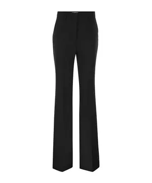 Sportmax Hangar Pressed-crease Flared Trousers - Black