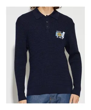 Moschino Collared Long-sleeved Knit Sweater