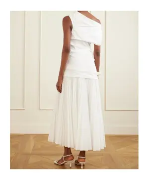 Simkhai Ammalie One-shoulder Draped Midi Dress - White