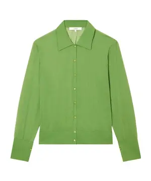 FRAME Long-sleeved Blended Cardigan - Green