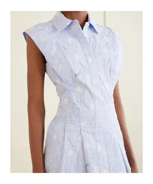 Simkhai Neri Embroidered Cotton-poplin Midi Dress - White