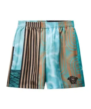 Versace Floating By" Print Silk Twill Shorts - No