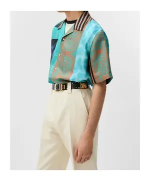 Versace Printed Silk Twill Shirt