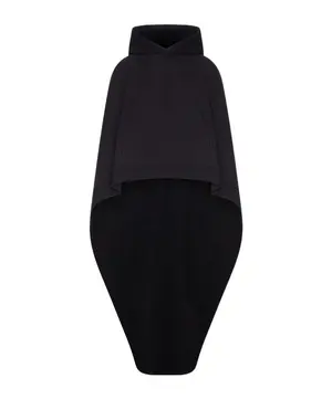 Balenciaga Long Hooded Sweatshirt - Black