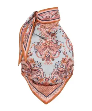 Zimmermann Aster Scarf Halter Top - Blue Paisley Pattern